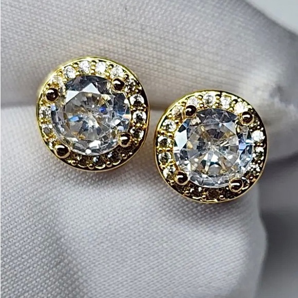 Jewelry | Bling Cubic Zirconia Gold Earrings New | Poshmark